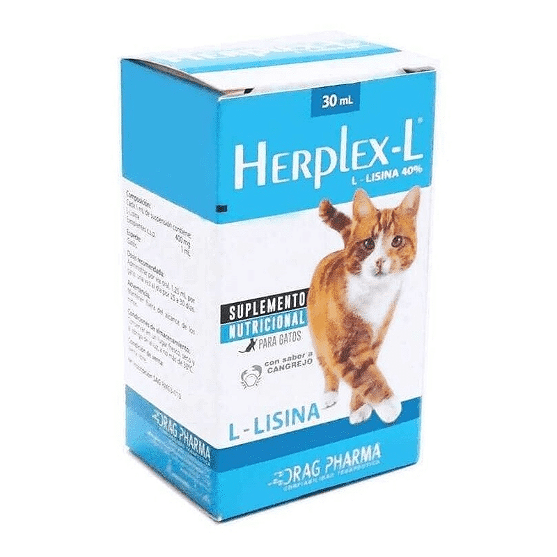 Herplex-L L-Lisina Suplemento Nutricional 30ml — TusMascotas.cl
