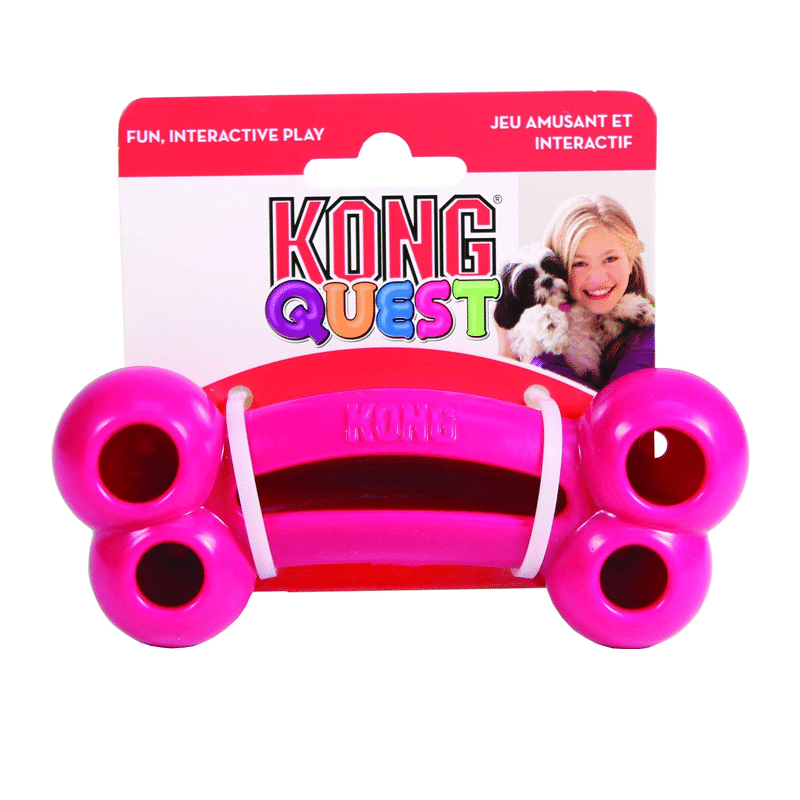 Kong Quest Bone L - Fucsia — TusMascotas.cl