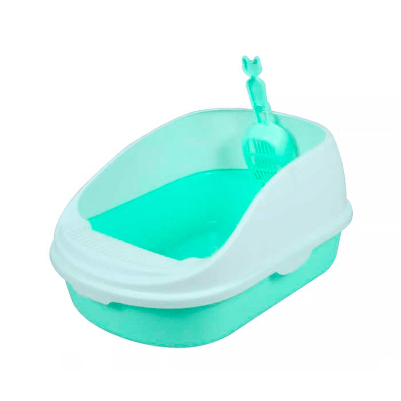 Arenero Sally VERDE con Borde y Pala — TusMascotas.cl