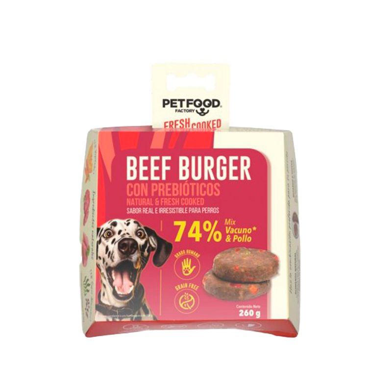 Hamburguesa vacuno 260 gr — TusMascotas.cl